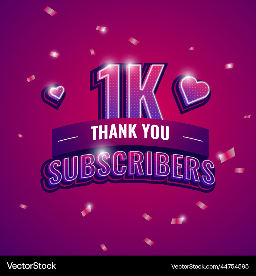 Numbers for social media 1 thousand subscribers Vector Image