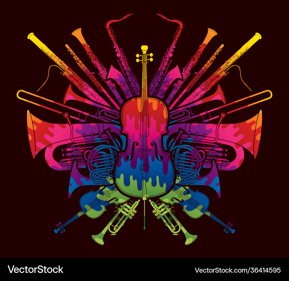 Orchestra instruments set Royalty Free Vector Image