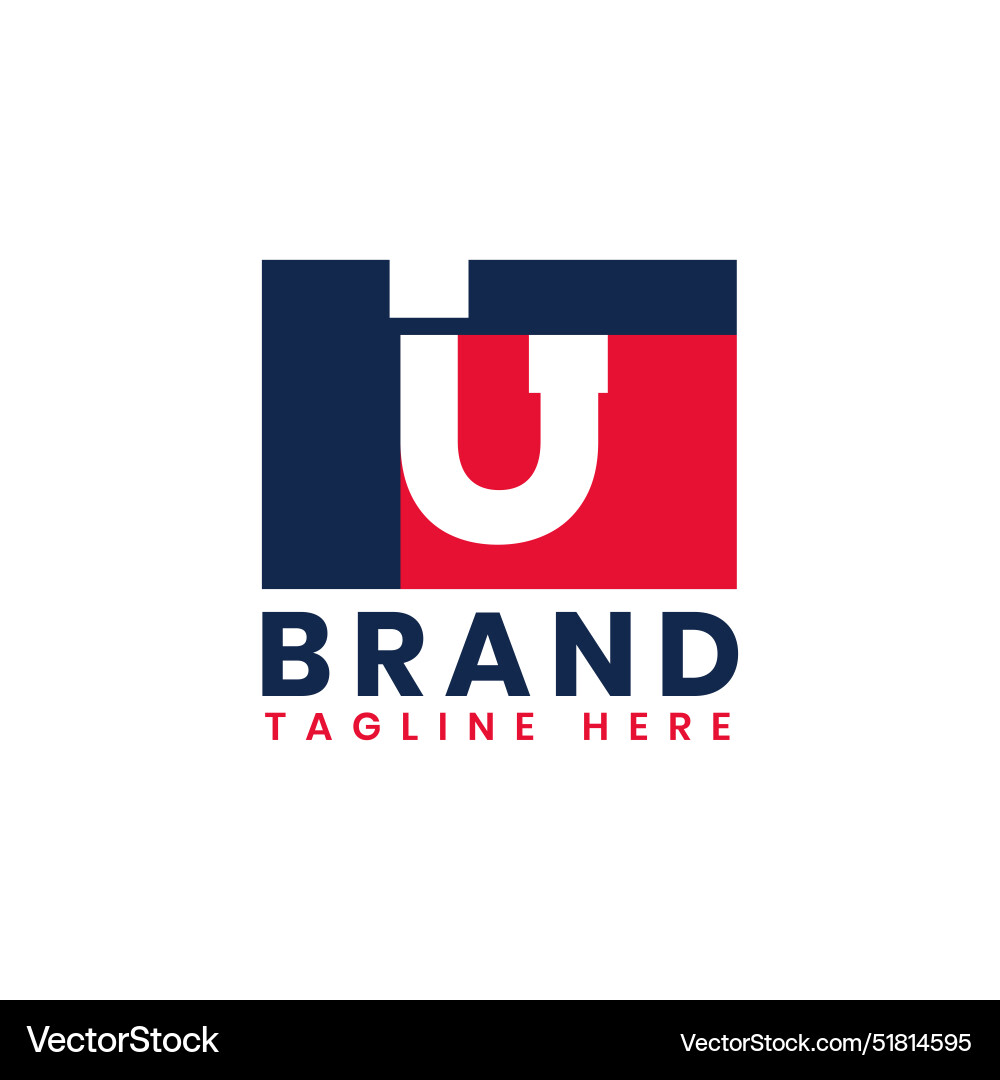 Patriotic u logo design alphabet american Vector Image