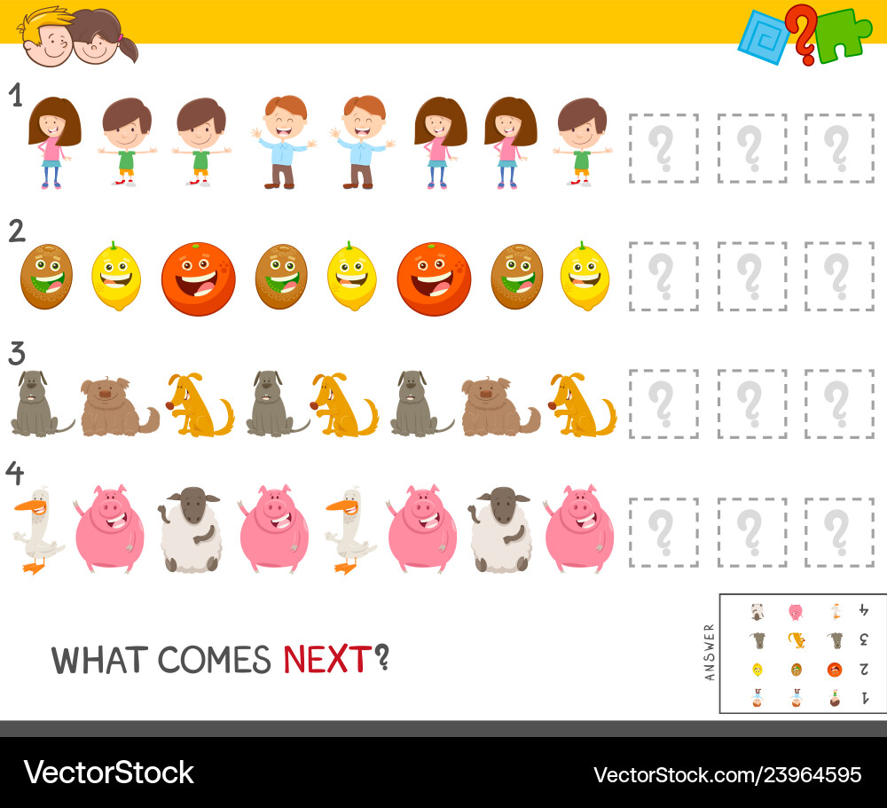 Pattern with animal and children characters Vector Image