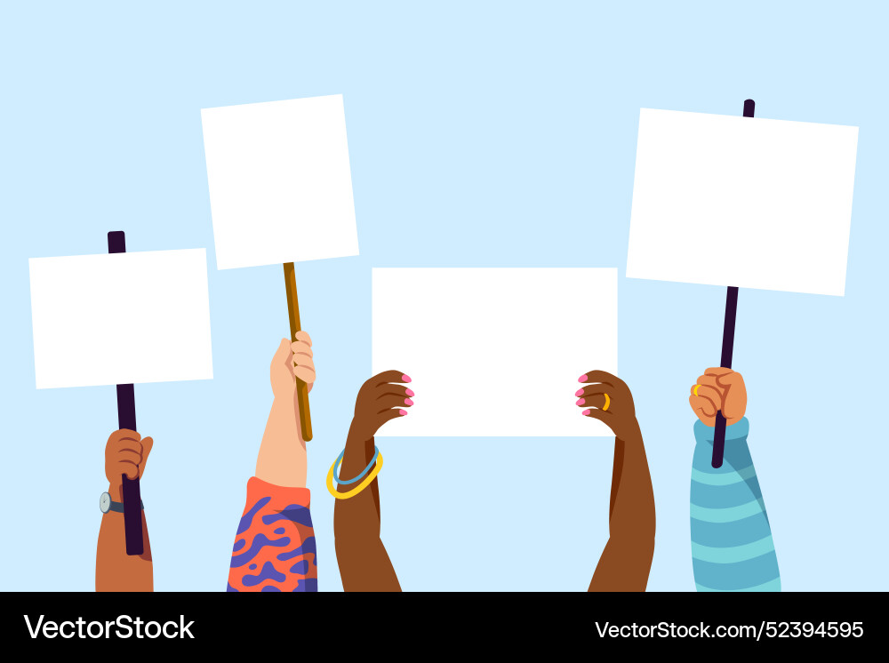 People having theirs arms raised with empty Vector Image