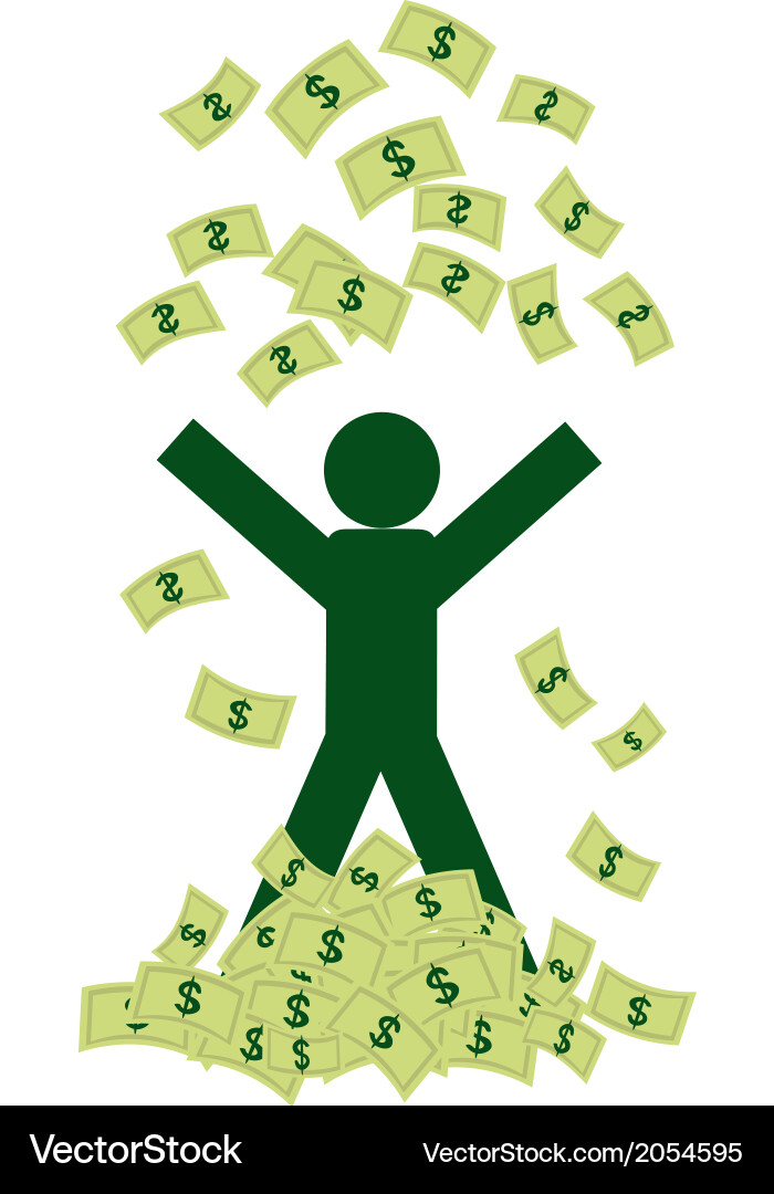 Rich man with money Royalty Free Vector Image - VectorStock