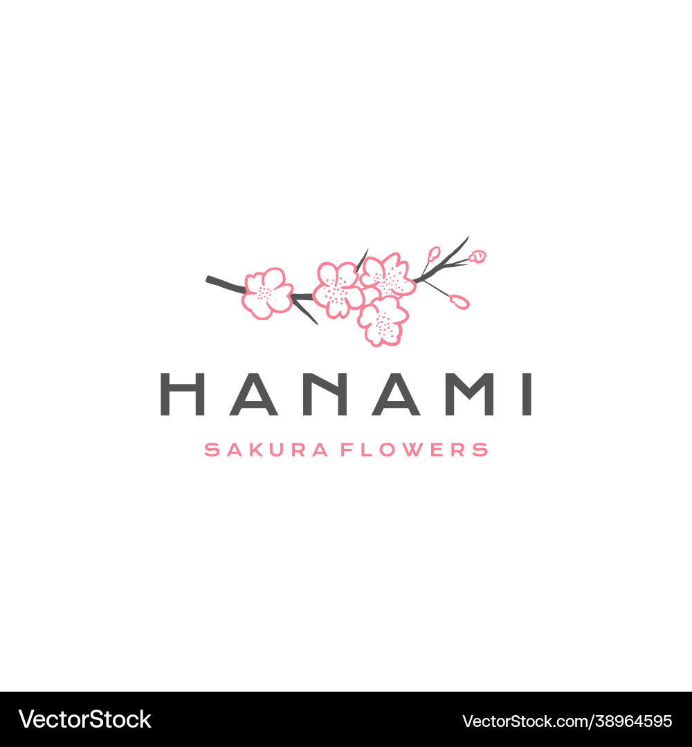 Sakura logo japanese flower cherry blossom Vector Image