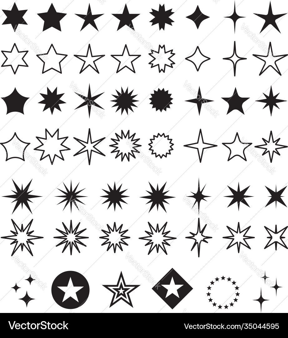 Star Shape Collection Royalty Free Vector Image