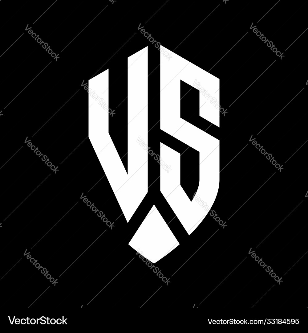 Vs logo monogram with emblem shield style design Vector Image