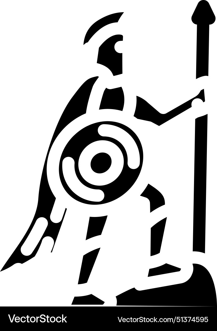Warior sparta glyph icon Royalty Free Vector Image