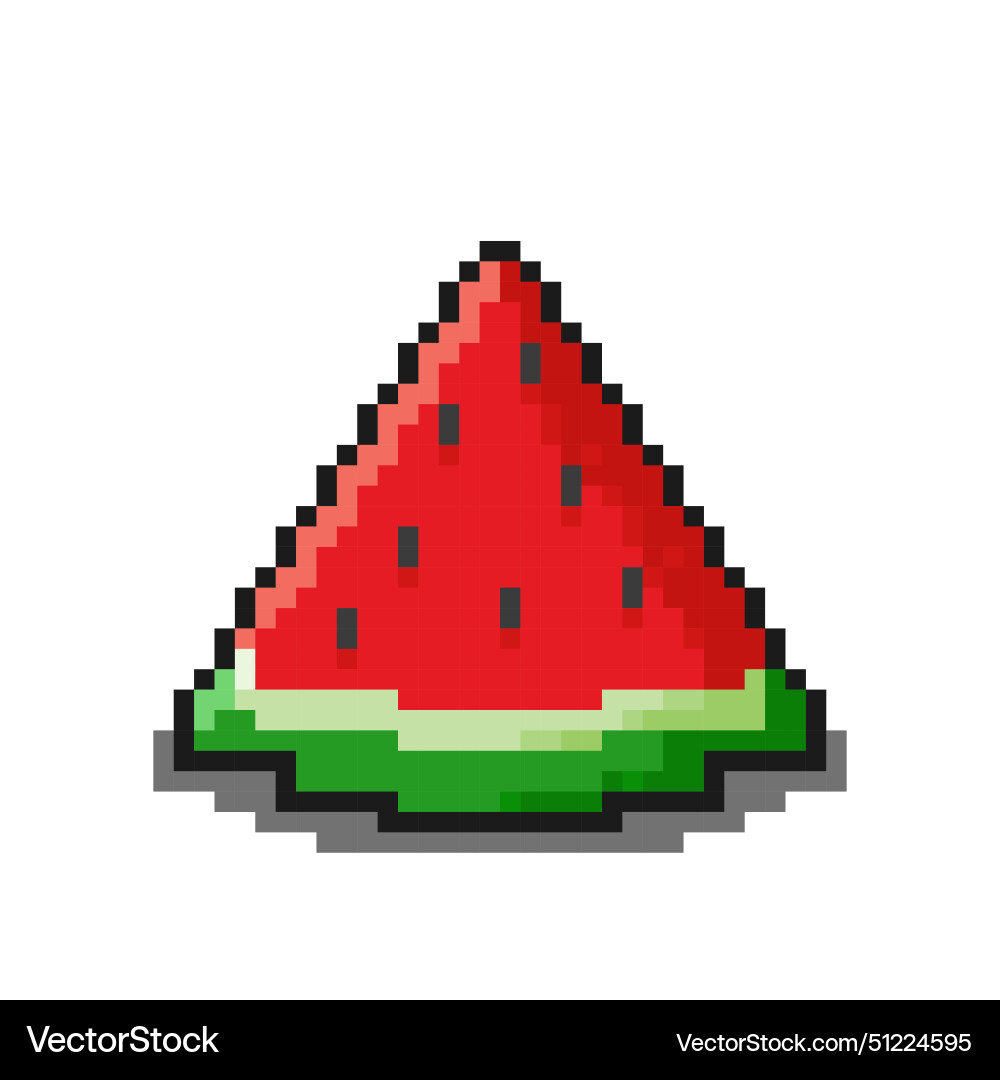 Watermelon pixel art design Royalty Free Vector Image