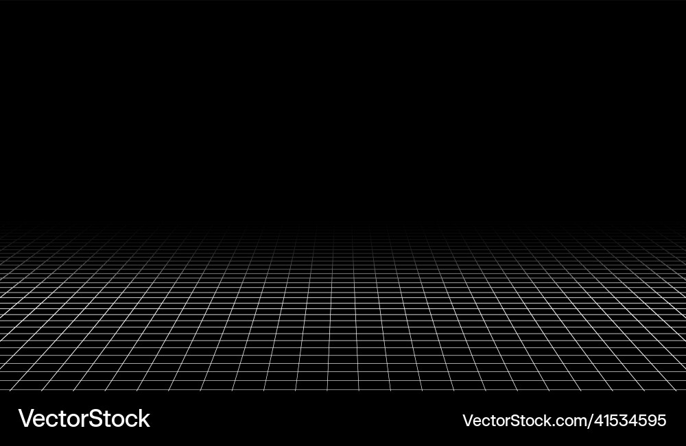 Wireframe perspective grid white infinity mesh Vector Image