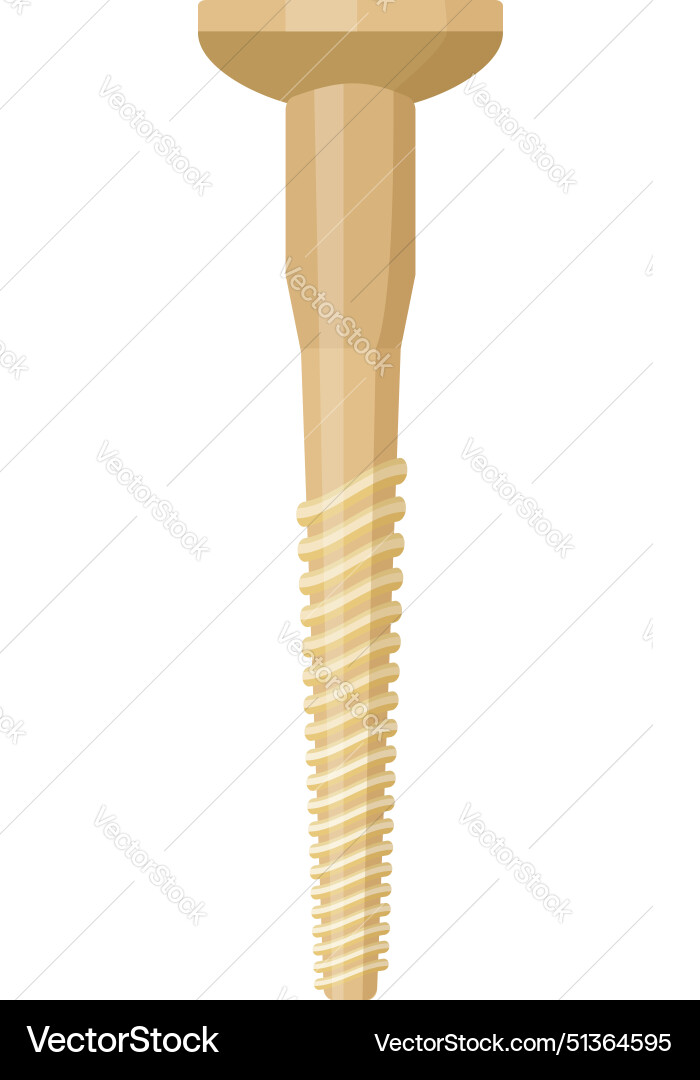 Wooden dowel screw isolated on white Royalty Free Vector