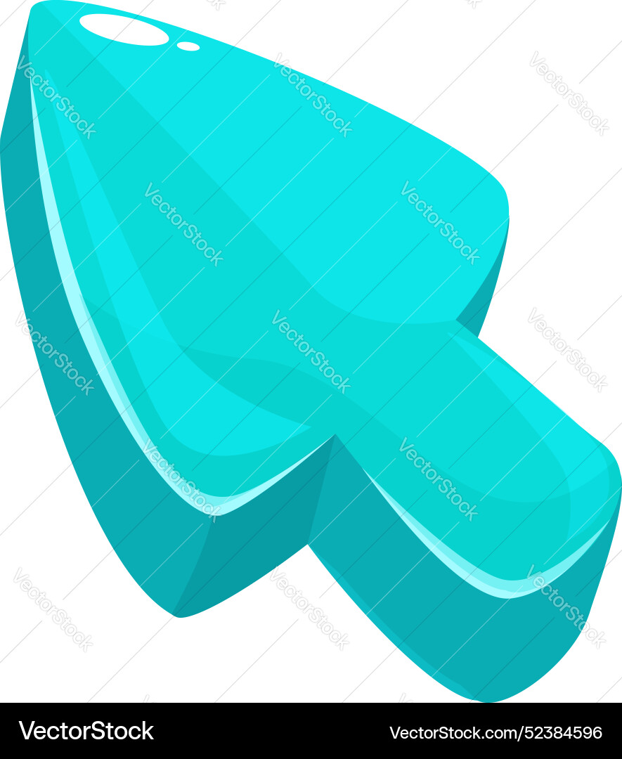Aqua blue cursor pointing up and to the right Vector Image
