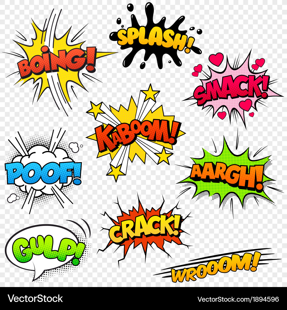 Comic sounds set2 Royalty Free Vector Image - VectorStock