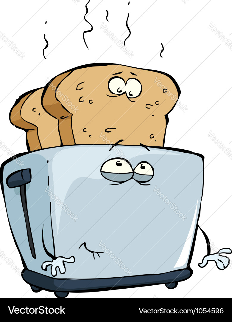 Cute Toaster Cartoon Royalty Free Vector Image