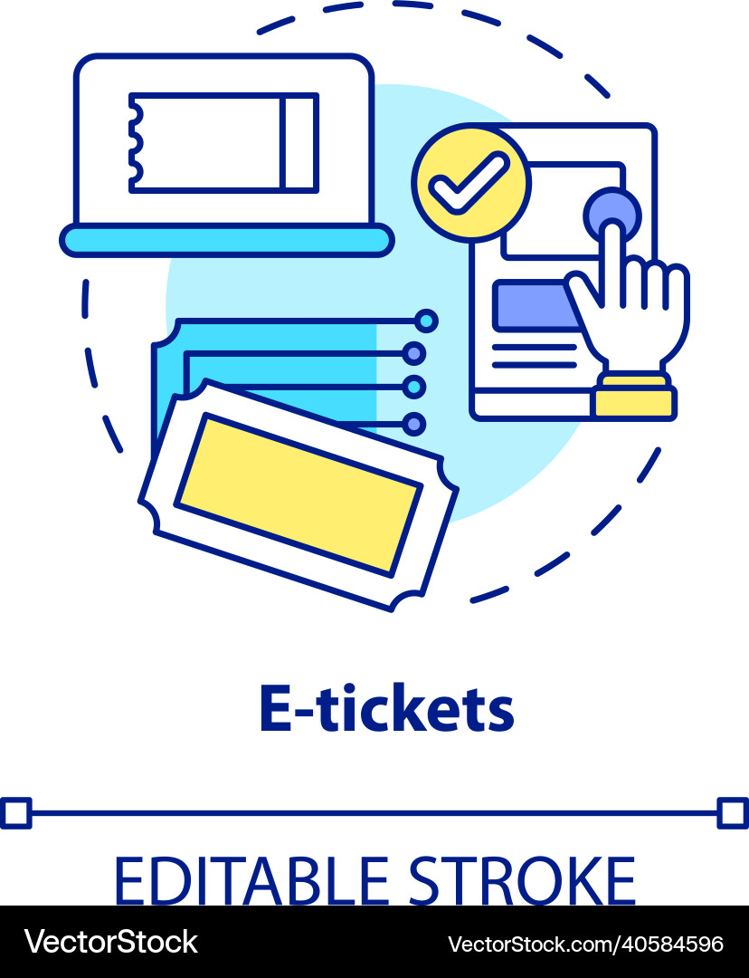 E-tickets concept icon Royalty Free Vector Image