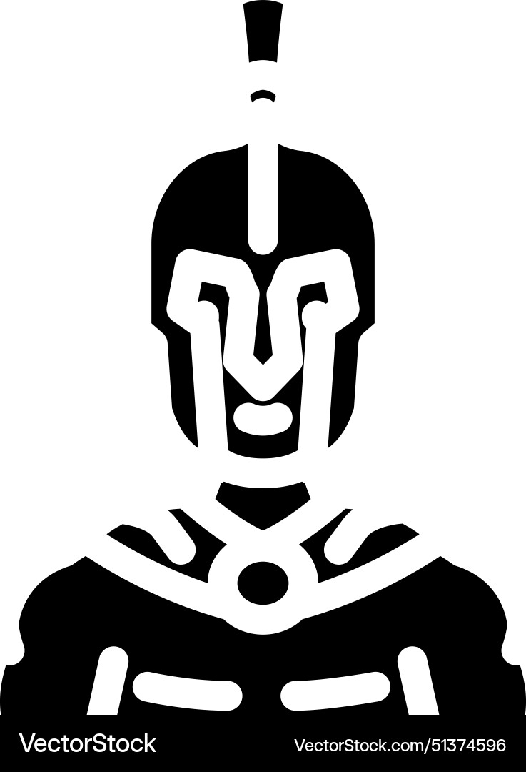 Gladiator spartan roman greek glyph icon Vector Image