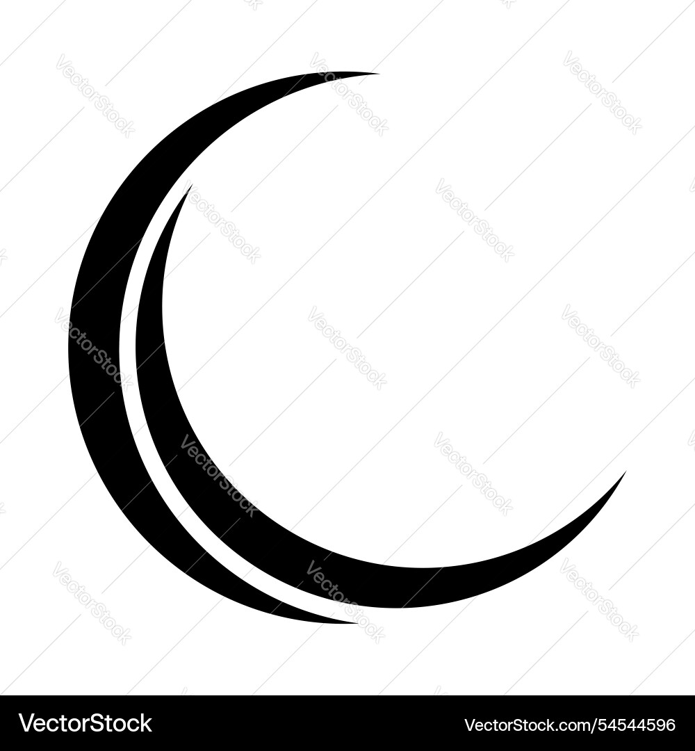 Half moon circle shape - icon design Royalty Free Vector