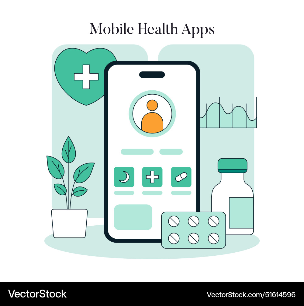 Healthcare innovation flat Royalty Free Vector Image