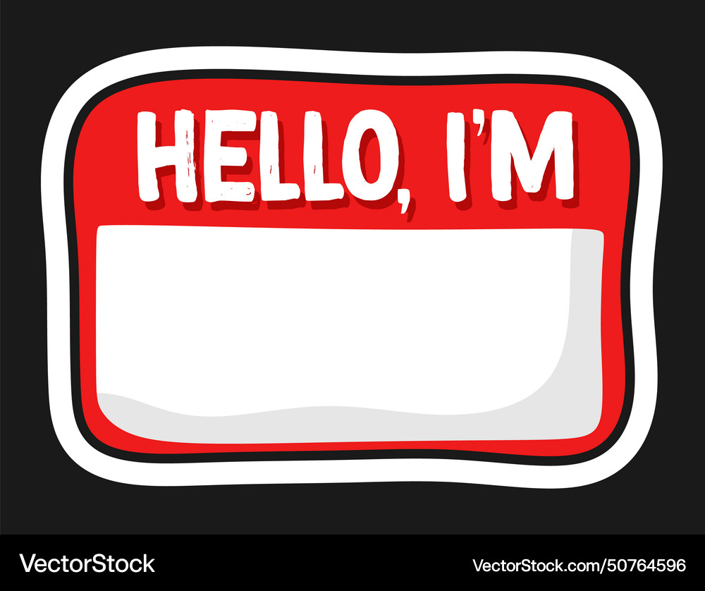 Hello i am tag with best quality Royalty Free Vector Image