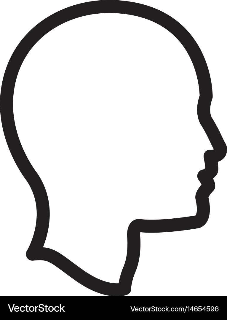 Human Head Outline - Profile View Royalty Free Vector Image