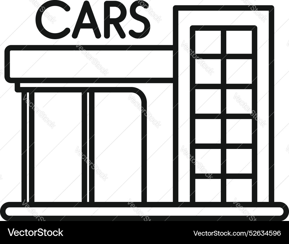 Modern car showroom building facade with big Vector Image