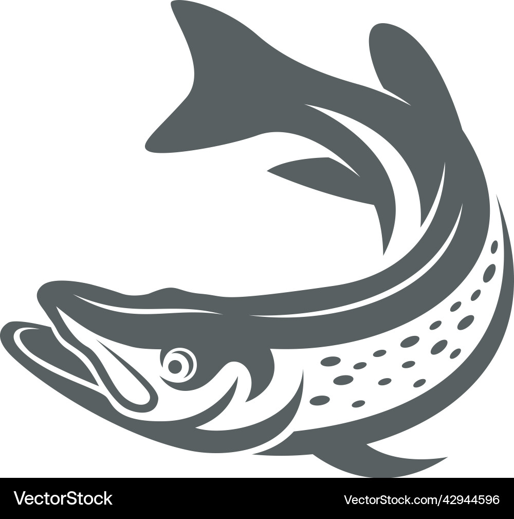 Pike fish fishing template Royalty Free Vector Image