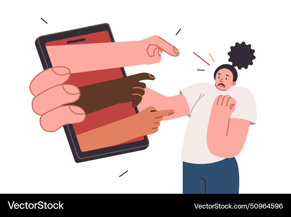 Problem cyber shaming and trolling of internet Vector Image