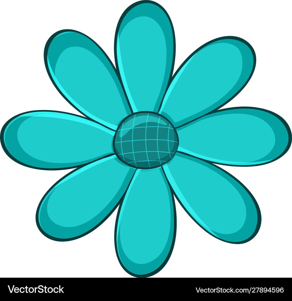 Single flower in blue color Royalty Free Vector Image