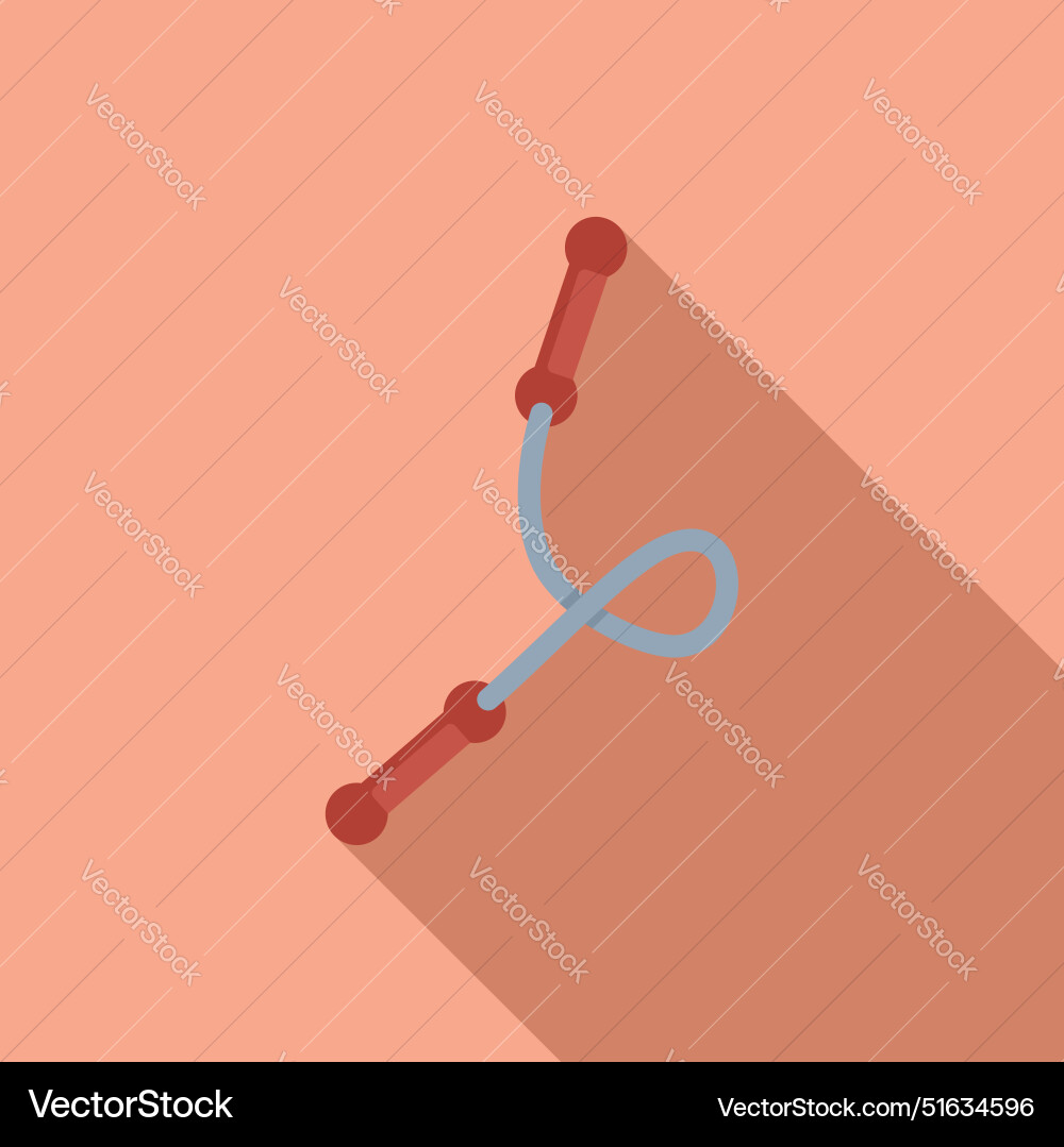 Skipping rope lying on a pink surface with long Vector Image