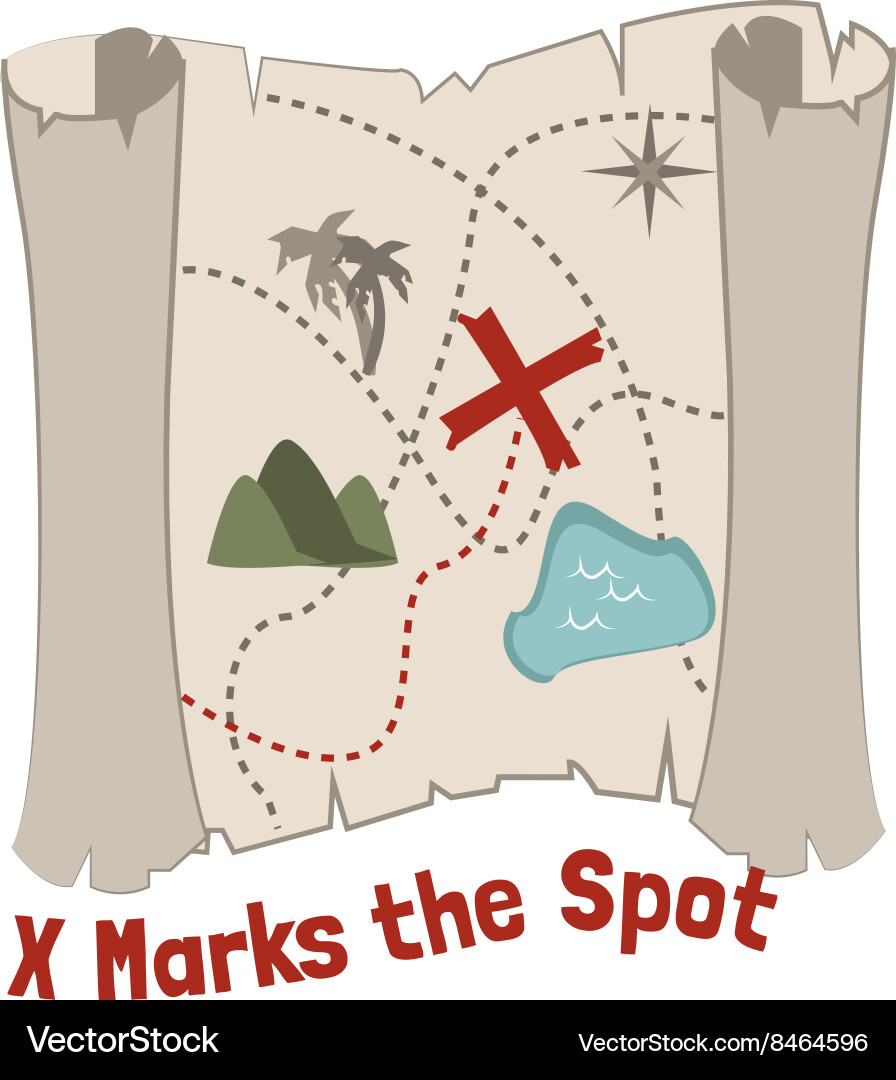 Treasure Map X Marks Spot – Royalty-Free Vector | VectorStock