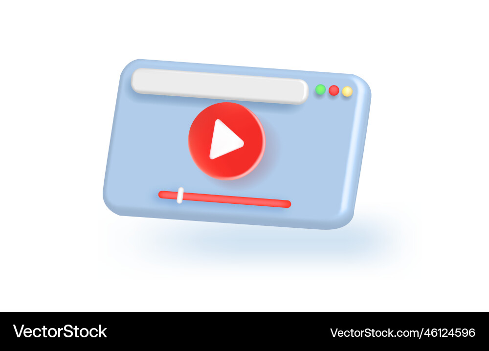 Video player web page play button Royalty Free Vector Image