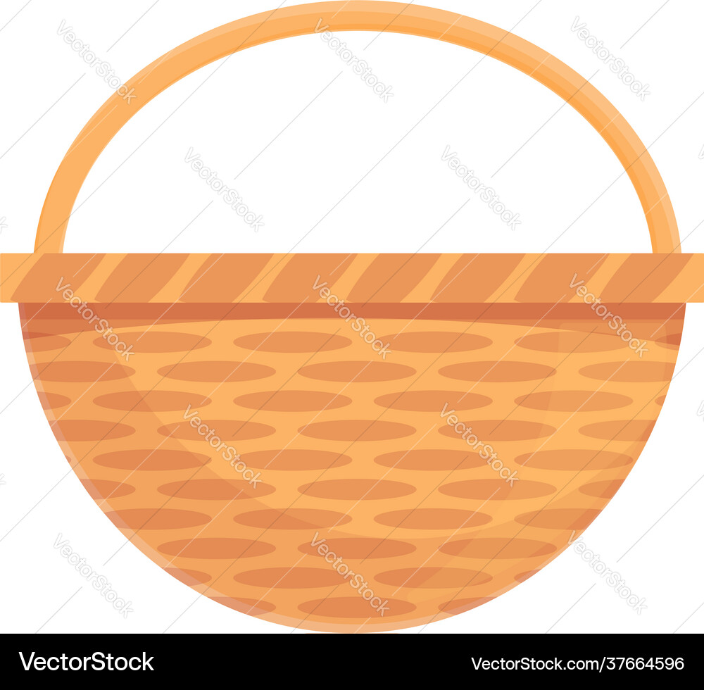 Wicker Korb Ikone Cartoon und flachen Stil Vektorbild