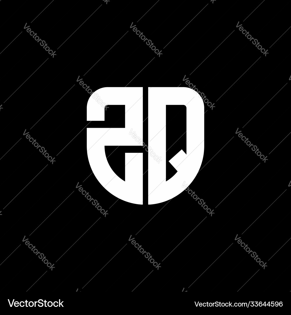 Zq logo monogram with circular shape shield Vector Image
