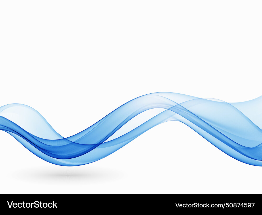 Blue transparent flow of wavy linesabstract wave Vector Image