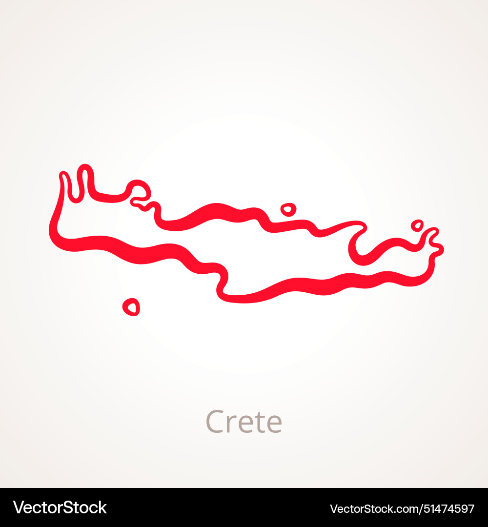 Crete - outline map Royalty Free Vector Image - VectorStock