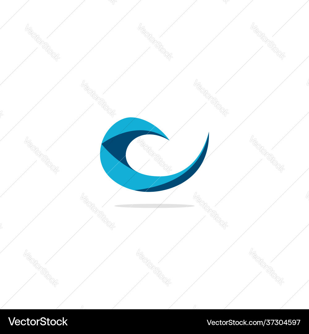 Curve shape colored logo Royalty Free Vector Image