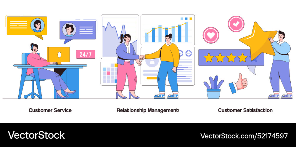 Customer service relationship management Vector Image
