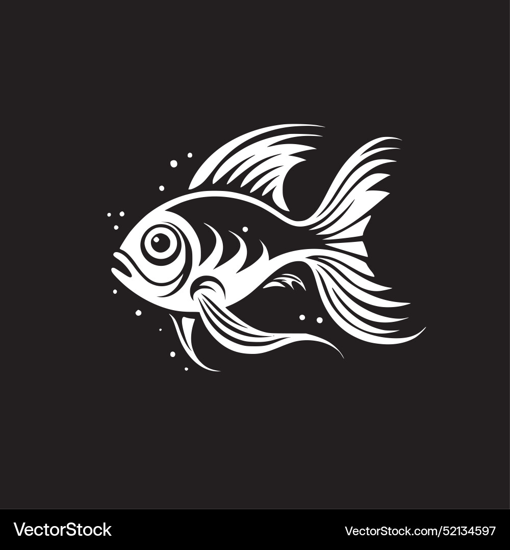 Fish - black and white Royalty Free Vector Image