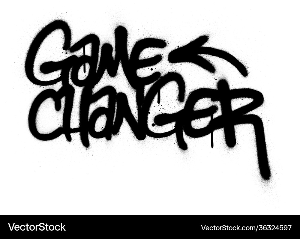Graffiti game changer text sprayed in black Vector Image