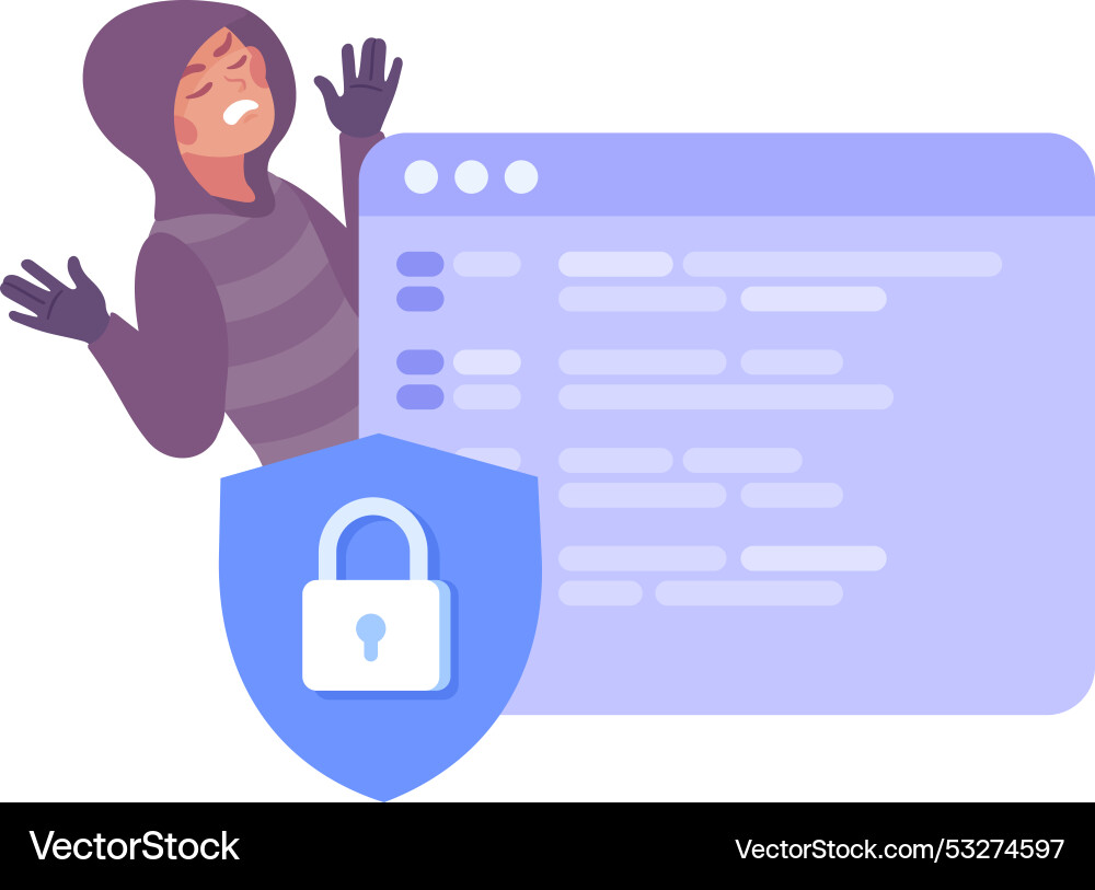 Man criminal commit cyber crime and theft Vector Image