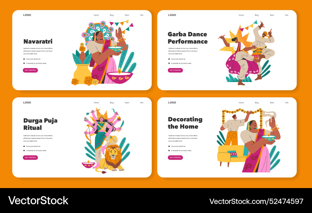 Navaratri flat Royalty Free Vector Image - VectorStock