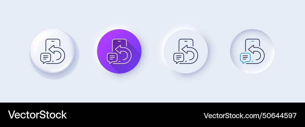 Phone message line icon smartphone app sign Vector Image