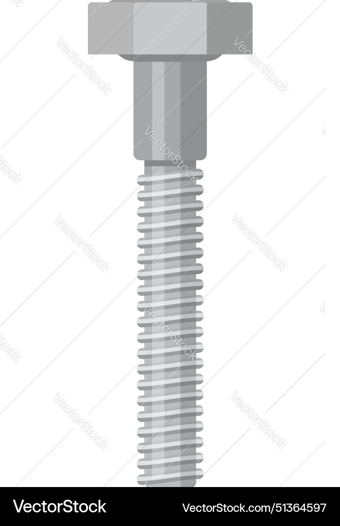 Realistic metal bolt isolated on white Royalty Free Vector