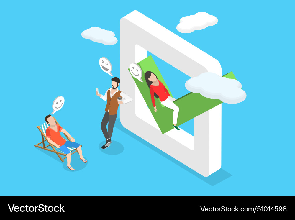 3d isometric flat of well done Royalty Free Vector Image