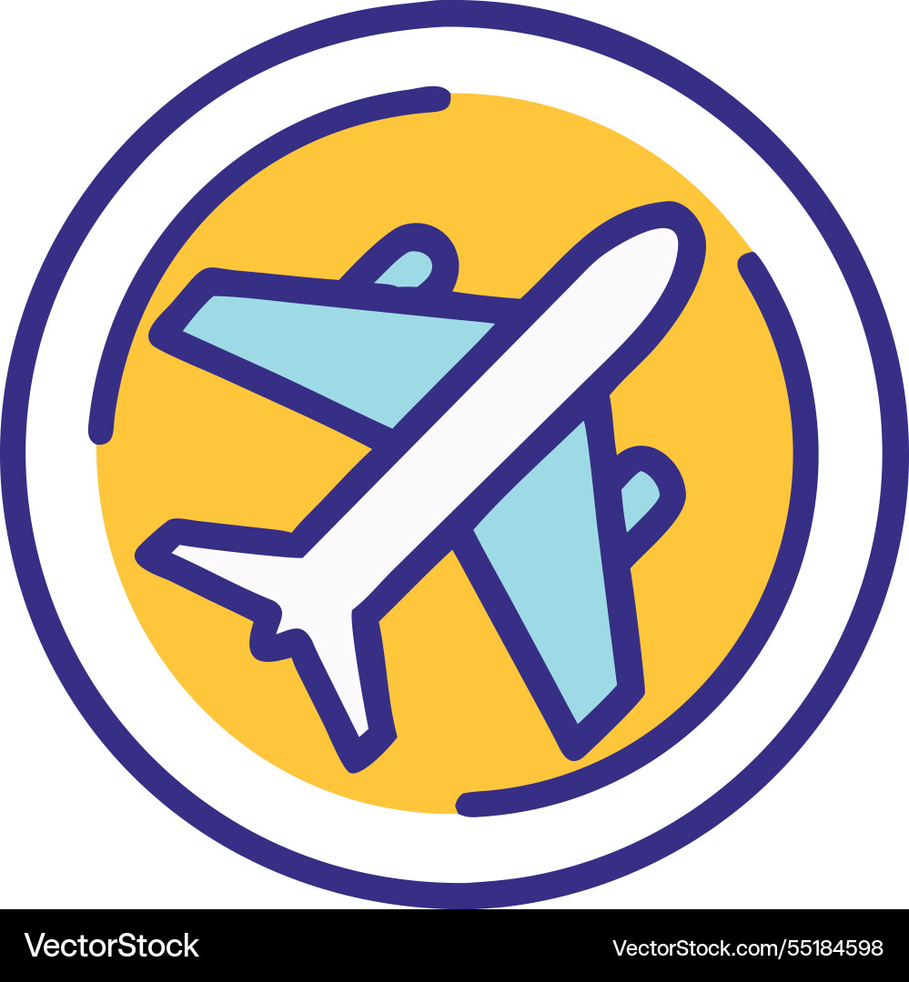 Airplane travel icon Royalty Free Vector Image