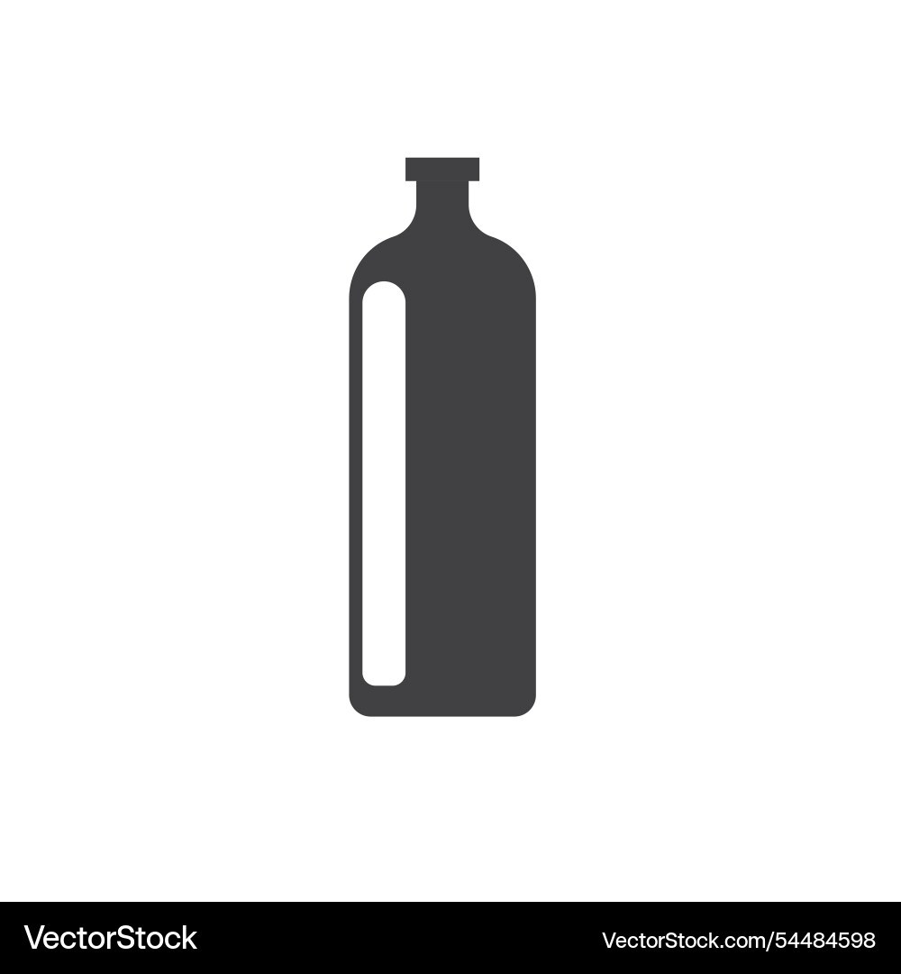 Black glass bottle icon element design template Vector Image