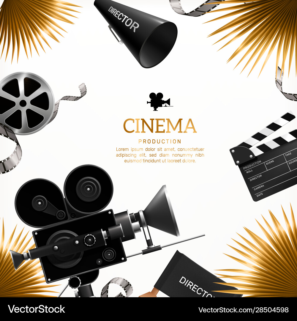 Cinema film production background Royalty Free Vector Image