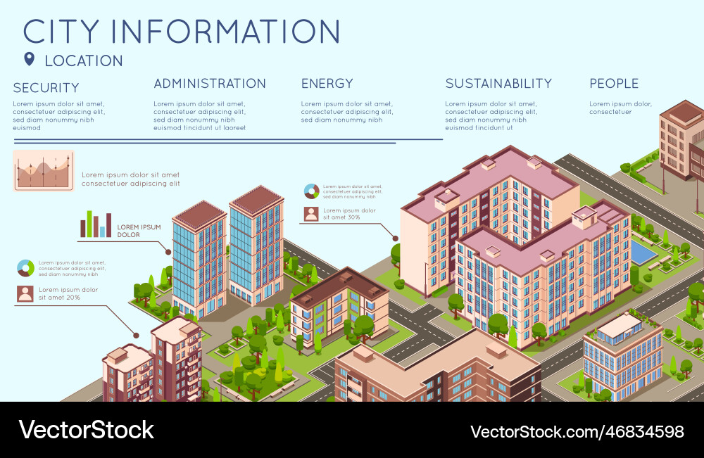 City information buildings infographics Royalty Free Vector