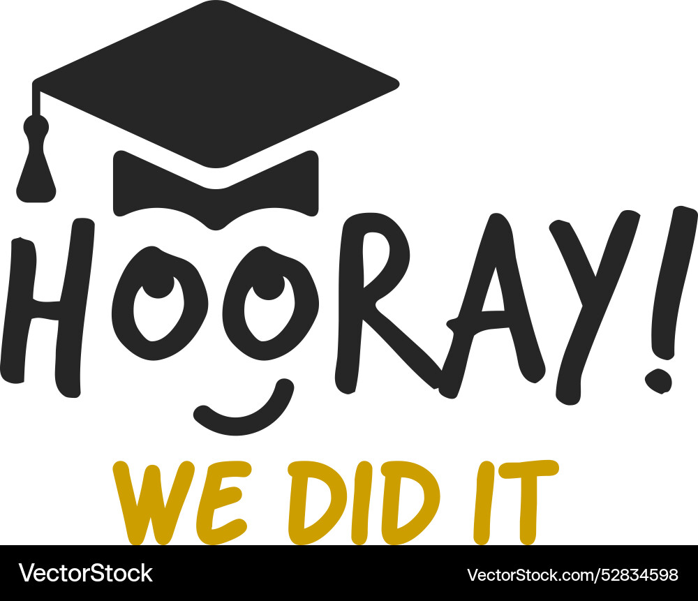 Graduation hooray celebration doodle banner popup Vector Image