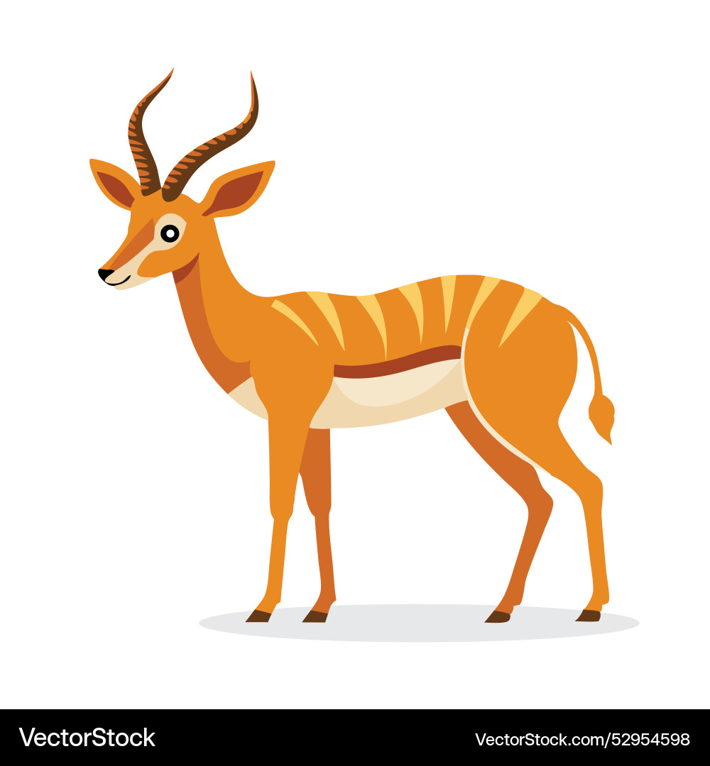 Impala animal isolated flat on white background Vector Image
