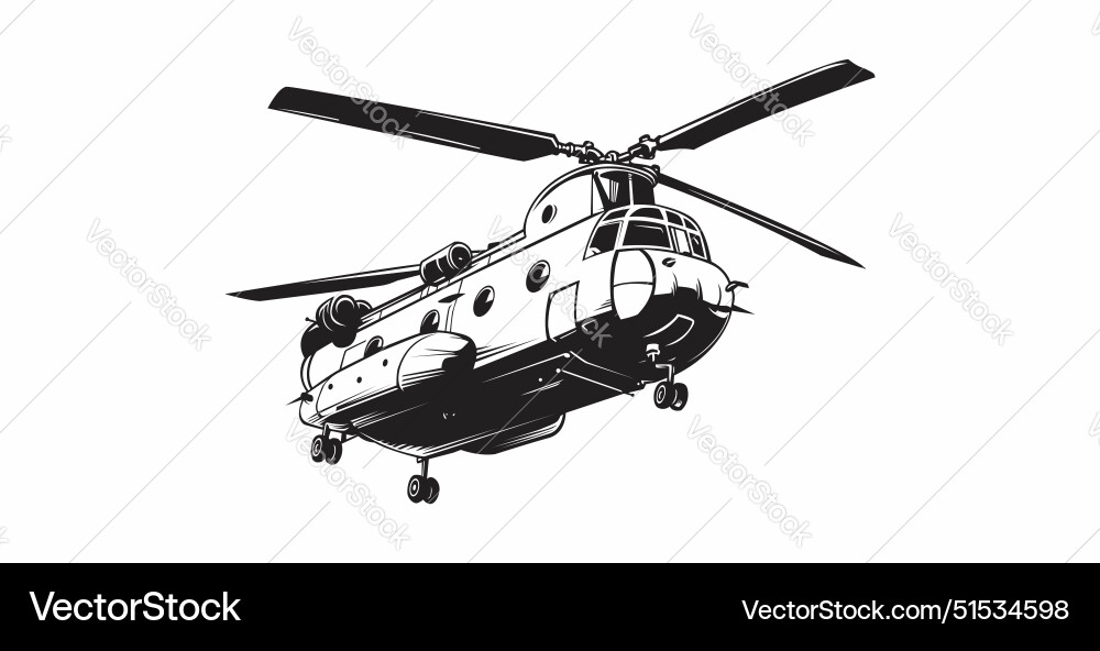 Of a combat helicopter Royalty Free Vector Image