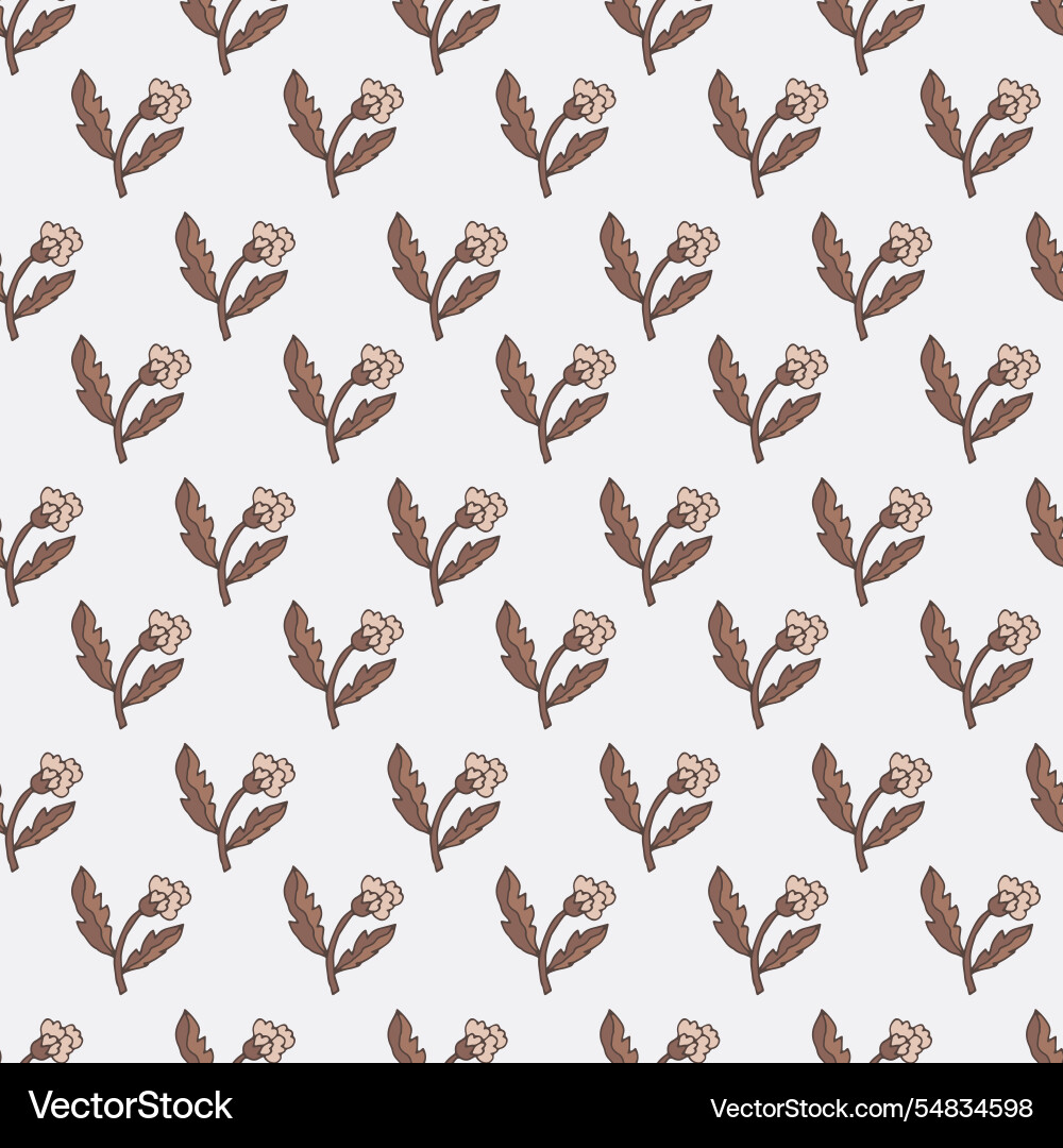 Small mocha mousse floral pattern Royalty Free Vector Image